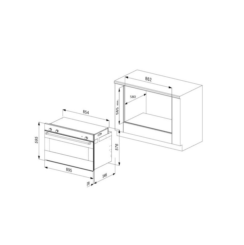 Smalvic Built-In Oven 90cm