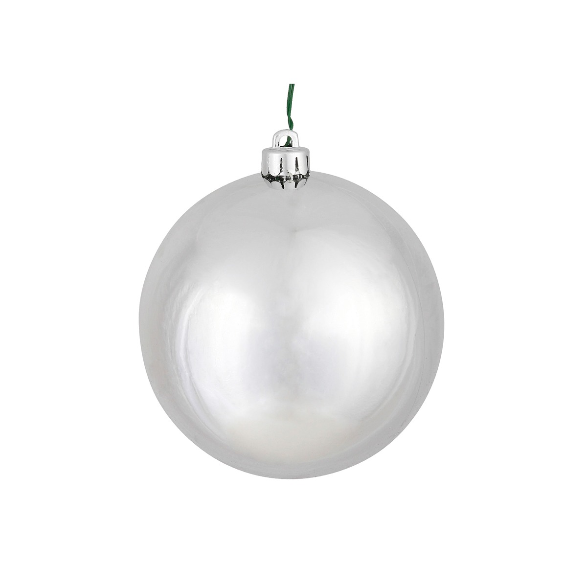 10" Silver Shiny Ball UV Drilled Cap
