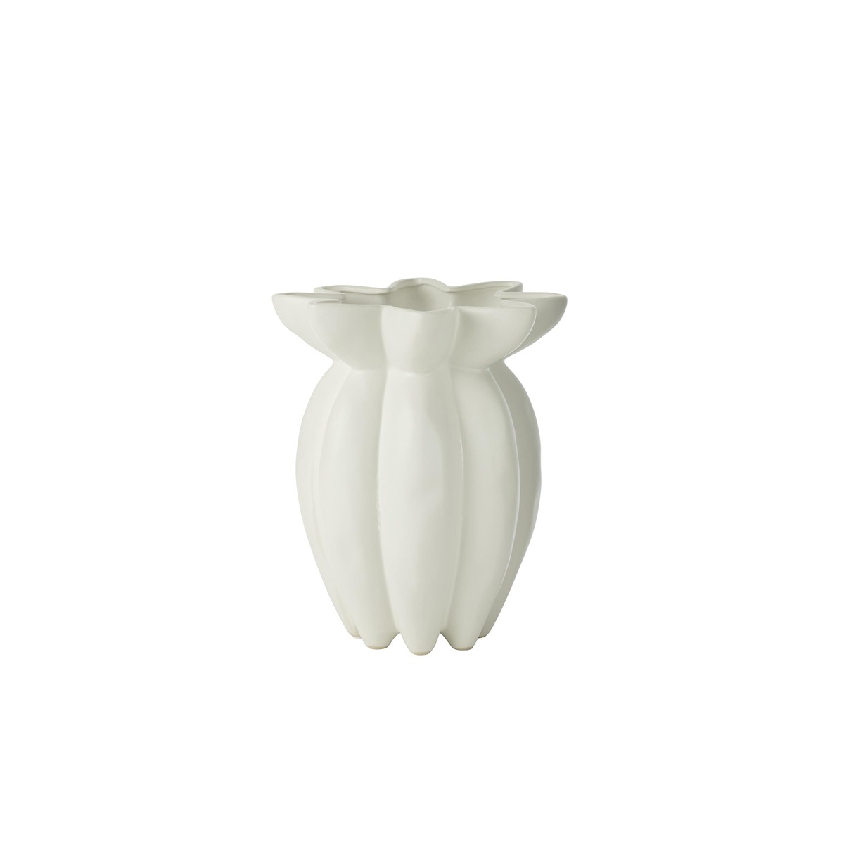 Large White Ceramic Lotus Vase
