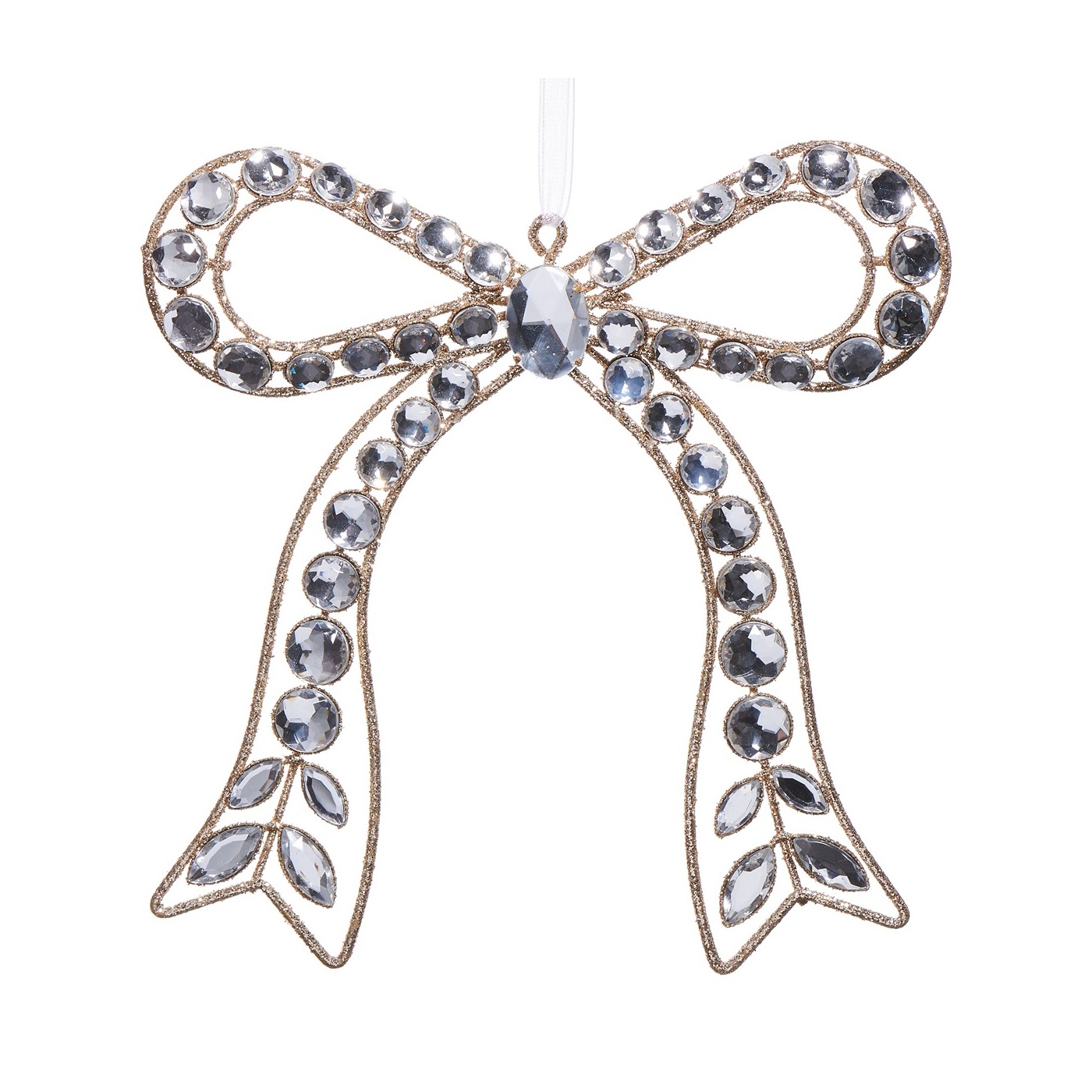Clear Jeweled Bow Ornament 19Cm