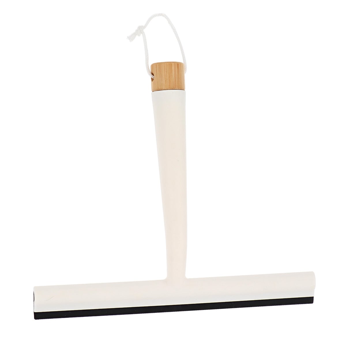 Pp/Tpr/ Bamboo Shower Wiper To Hang - Matt White